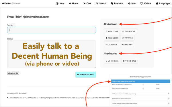 Easily talk to a Decent Human Being (by phone or video)