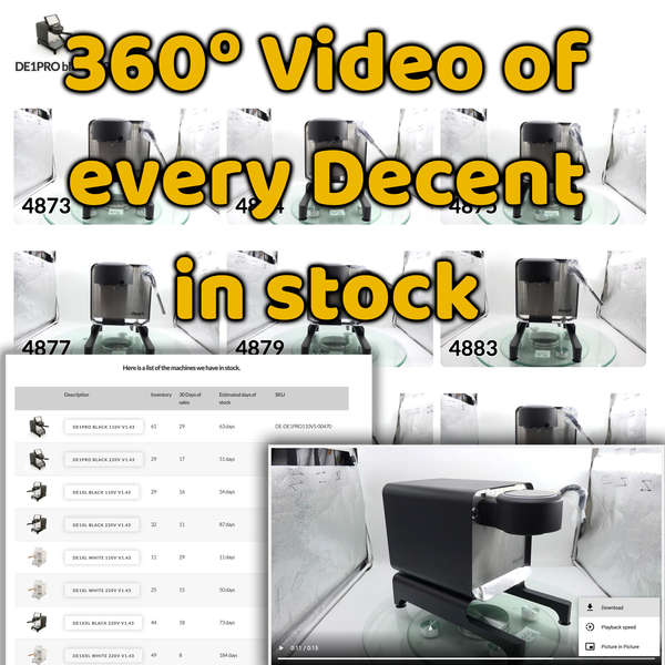 360°-Videos aller Decent-Maschinen auf Lager